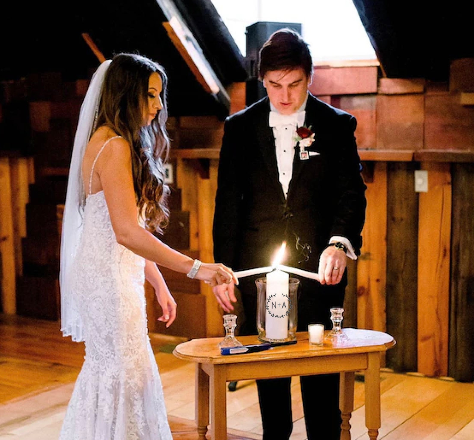 Unity Candle Holder Set Wedding Monogram Hurricane Glass - Etsy