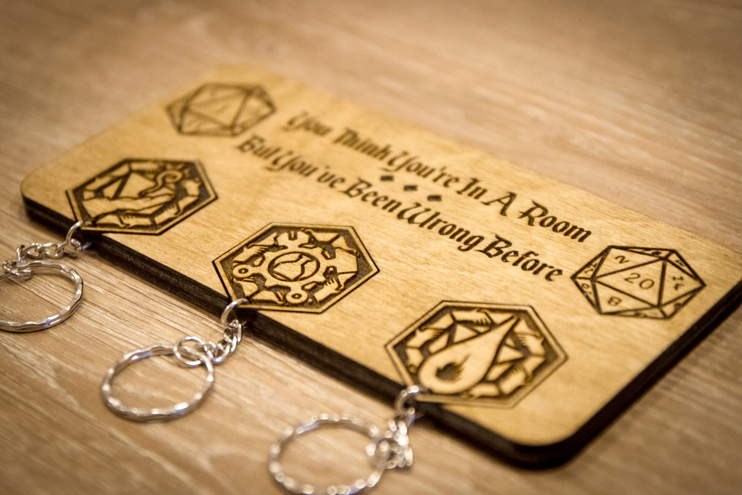 Dungeons and Dragons D&D Inspired | Wooden Keyring and Wall Mount ...