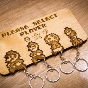 Please Select Player - Mario Inspired Lasercut & Engraved Keyring and ...