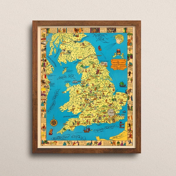 Literary Map of England - Etsy