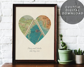 Heart Map - Etsy