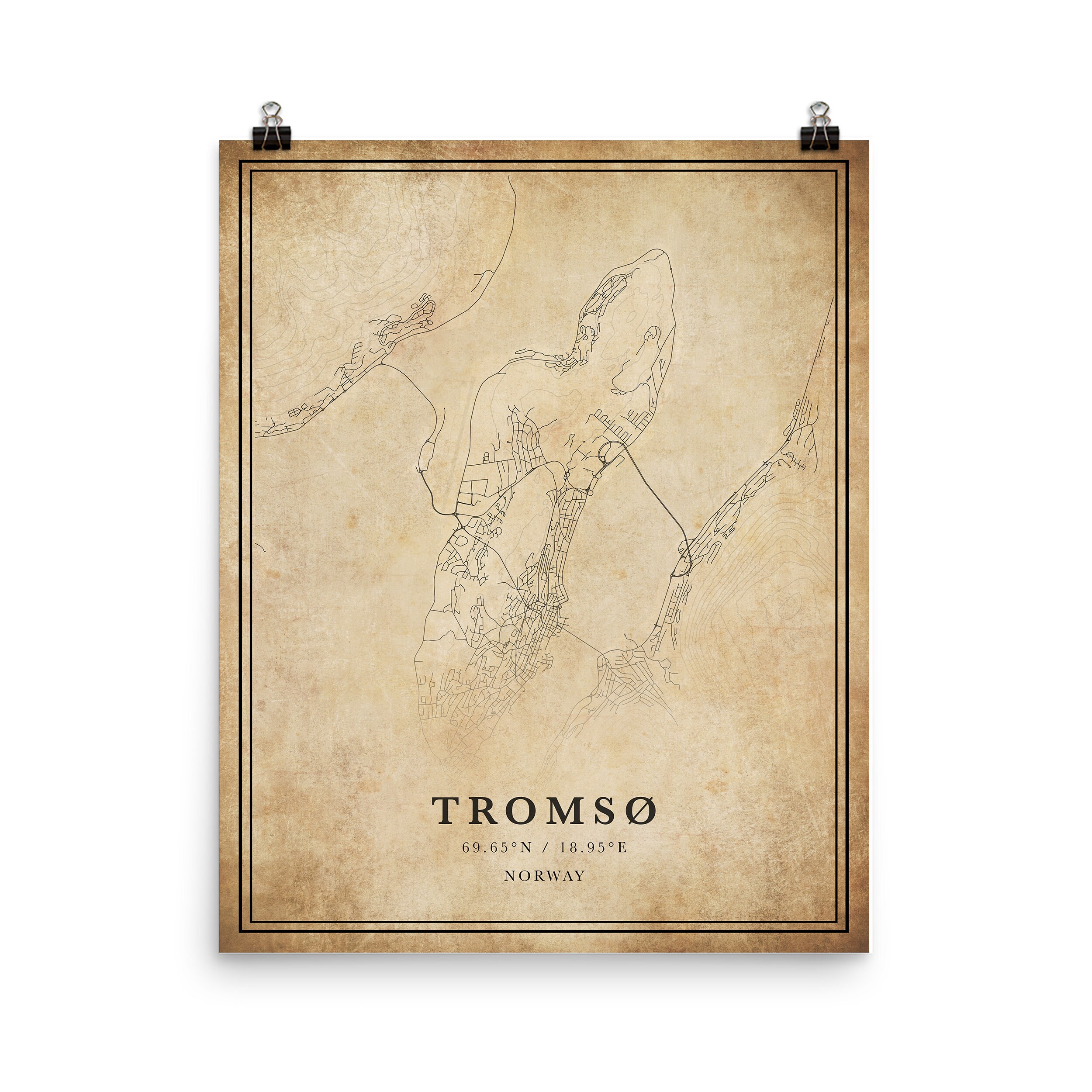 Tromso Map Norway Tromso Map Print Tromso Map Art Tromso - Etsy