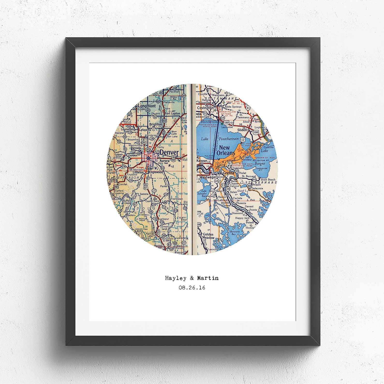 Circle Map Print Circle Map New Home Housewarming - Etsy
