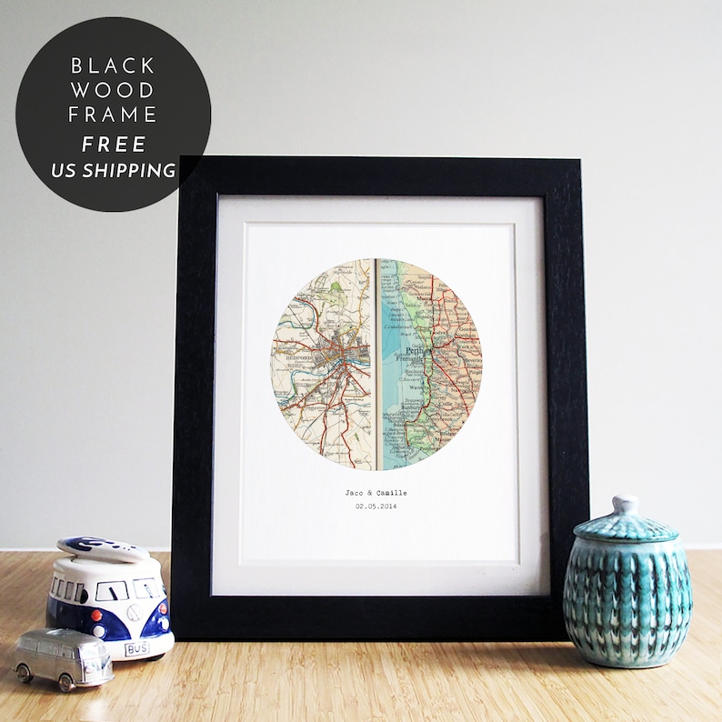 Personalized Map Framed Personalized Maps Gift Housewarming - Etsy