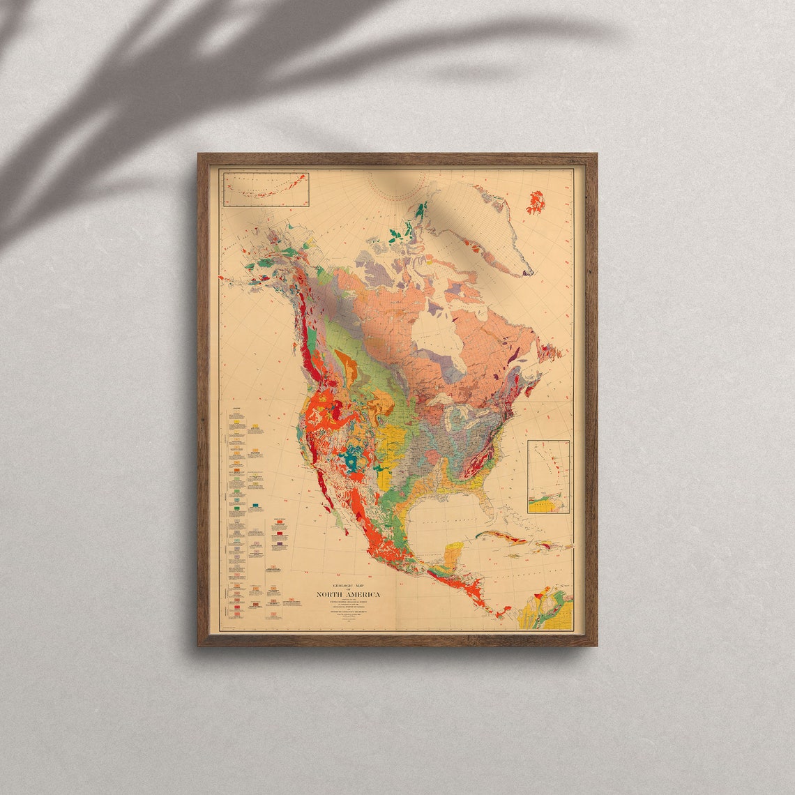 Vintage Geologic Map Geologic Map of North America Old - Etsy UK