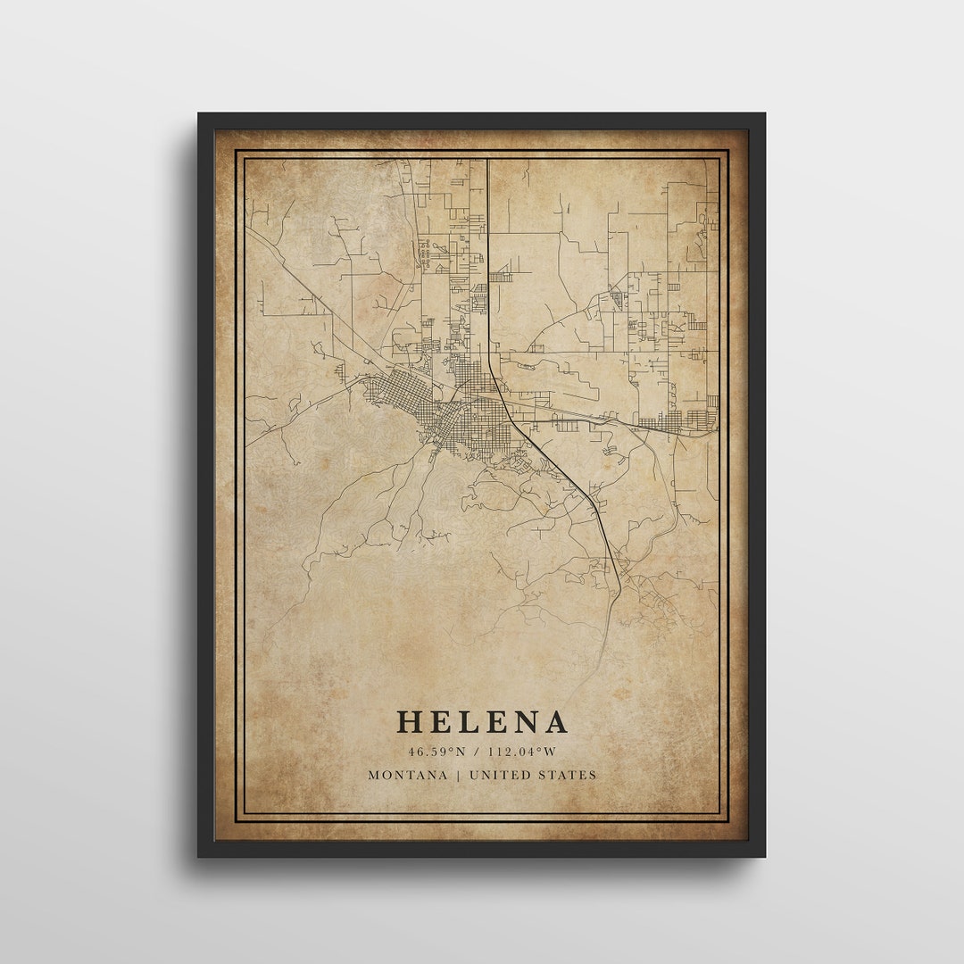 Helena Map Montana Helena Map Print Helena Map Art Helena - Etsy