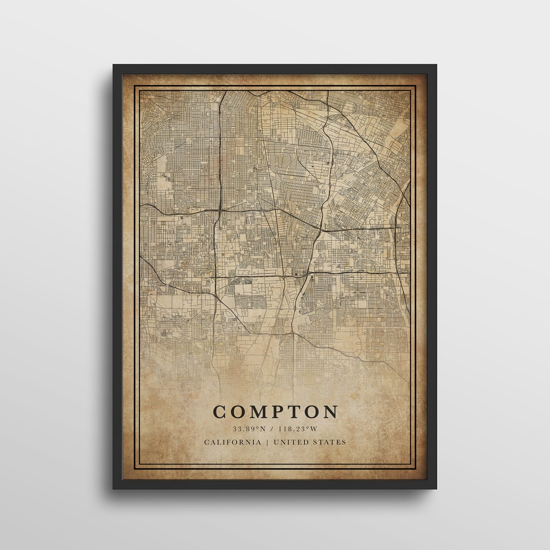 Compton Map California Compton Map Print Compton Map Art - Etsy