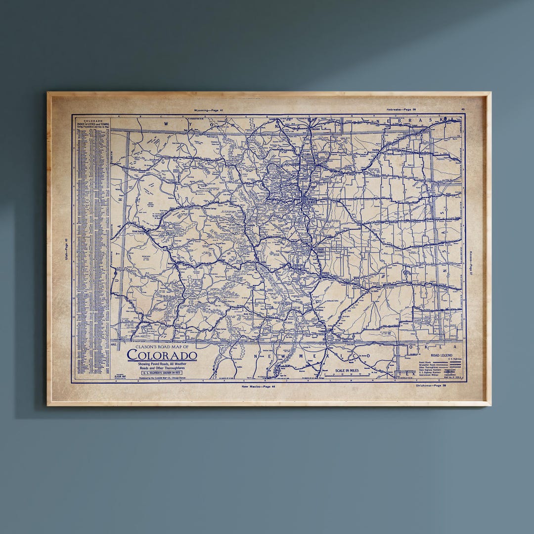Colorado Map, Vintage Colorado Map, Old Colorado Map, Colorado ...