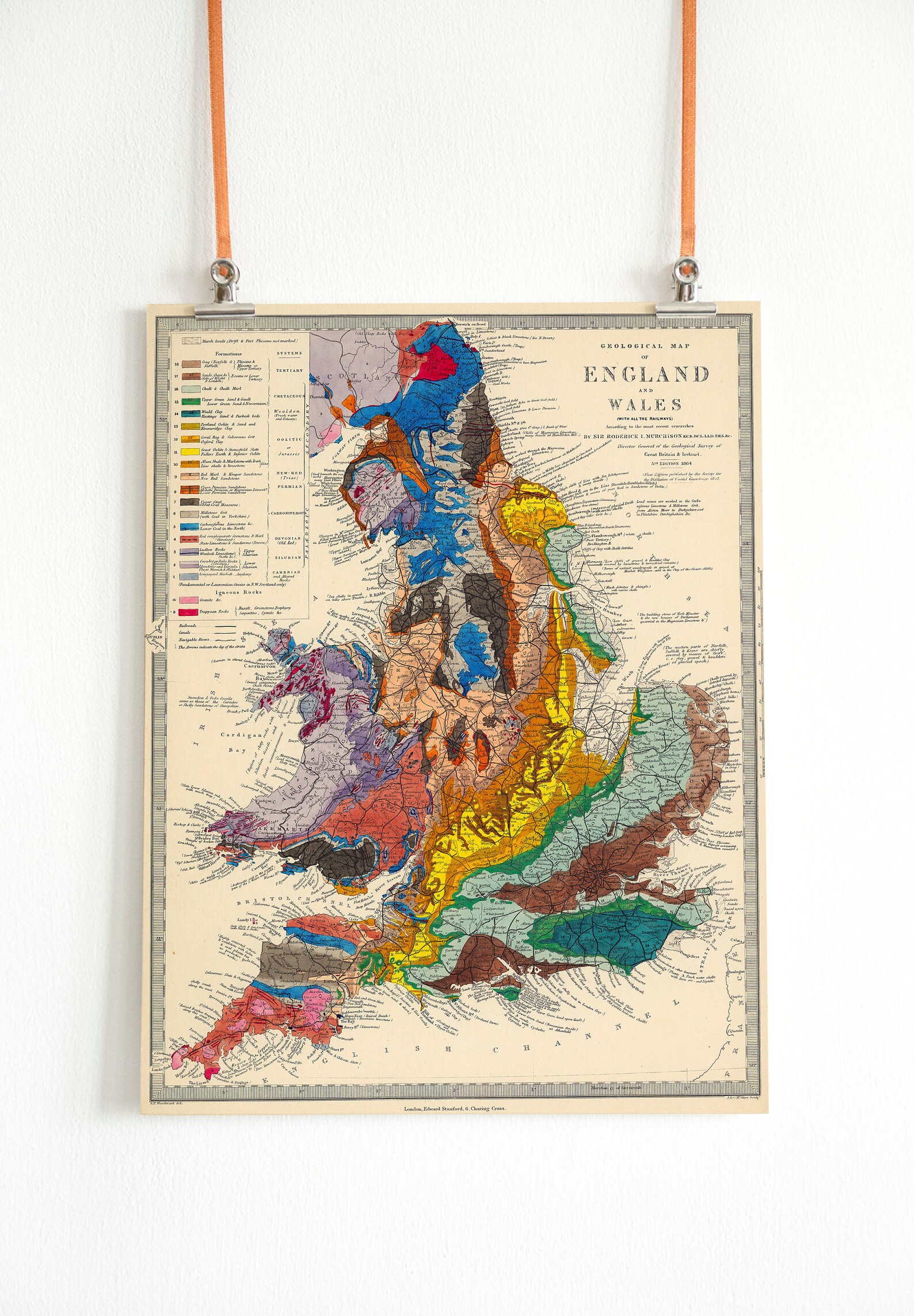Geologic Map, Geologic Map of England and Wales, Old Geological Map ...