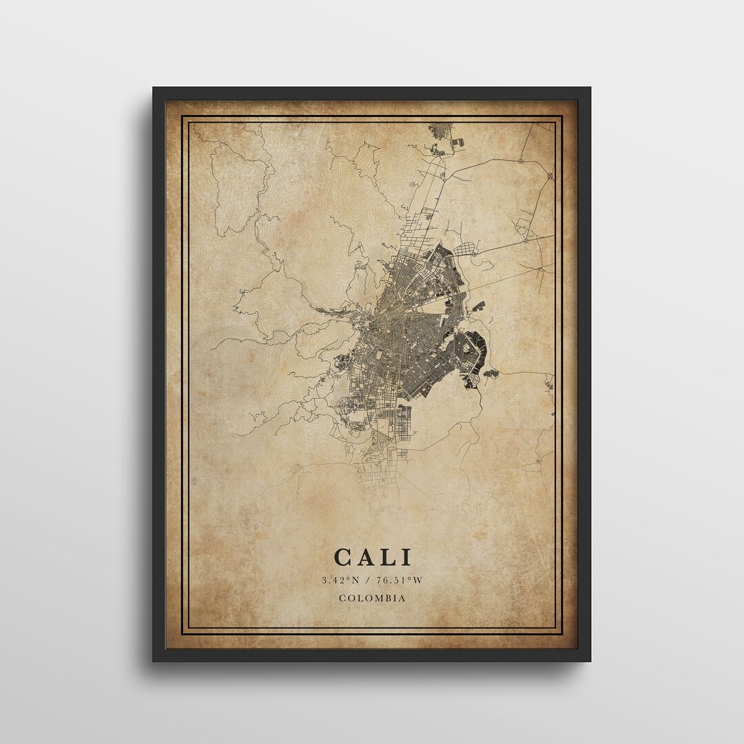 Cali mapa Colombia Cali mapa imprimir Cali mapa arte Cali - Etsy México