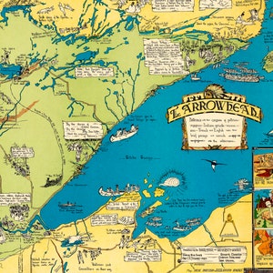 Vintage Pictorial Map of the Arrowhead, Old Map the Arrowhead Minnesota ...