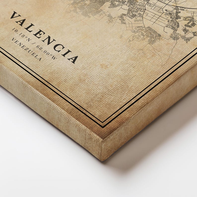 Valencia Map Print: Vintage City Wall Art (canvas or Poster) - Etsy
