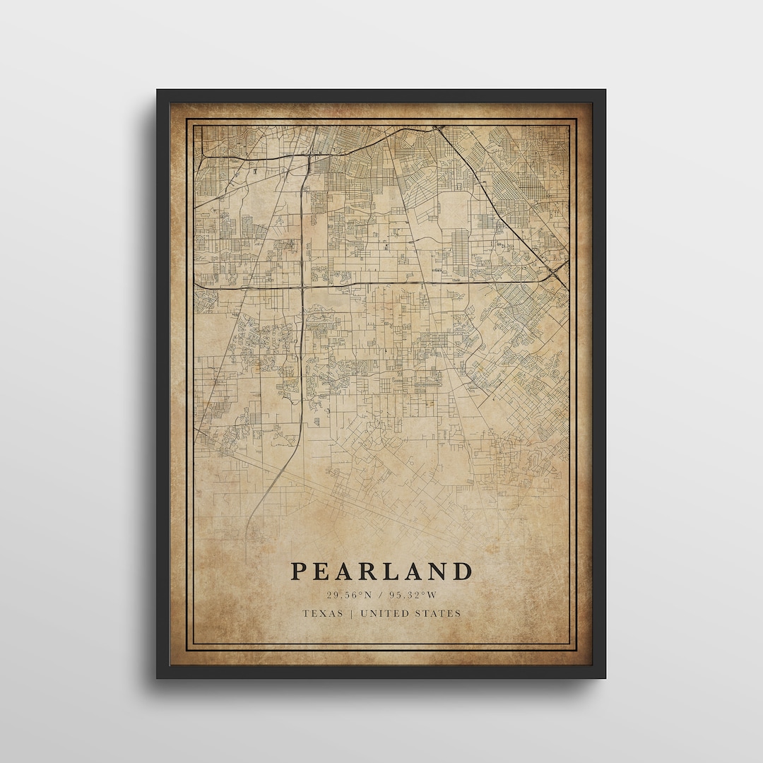 Pearland Map Texas Pearland Map Print Pearland Map Art - Etsy
