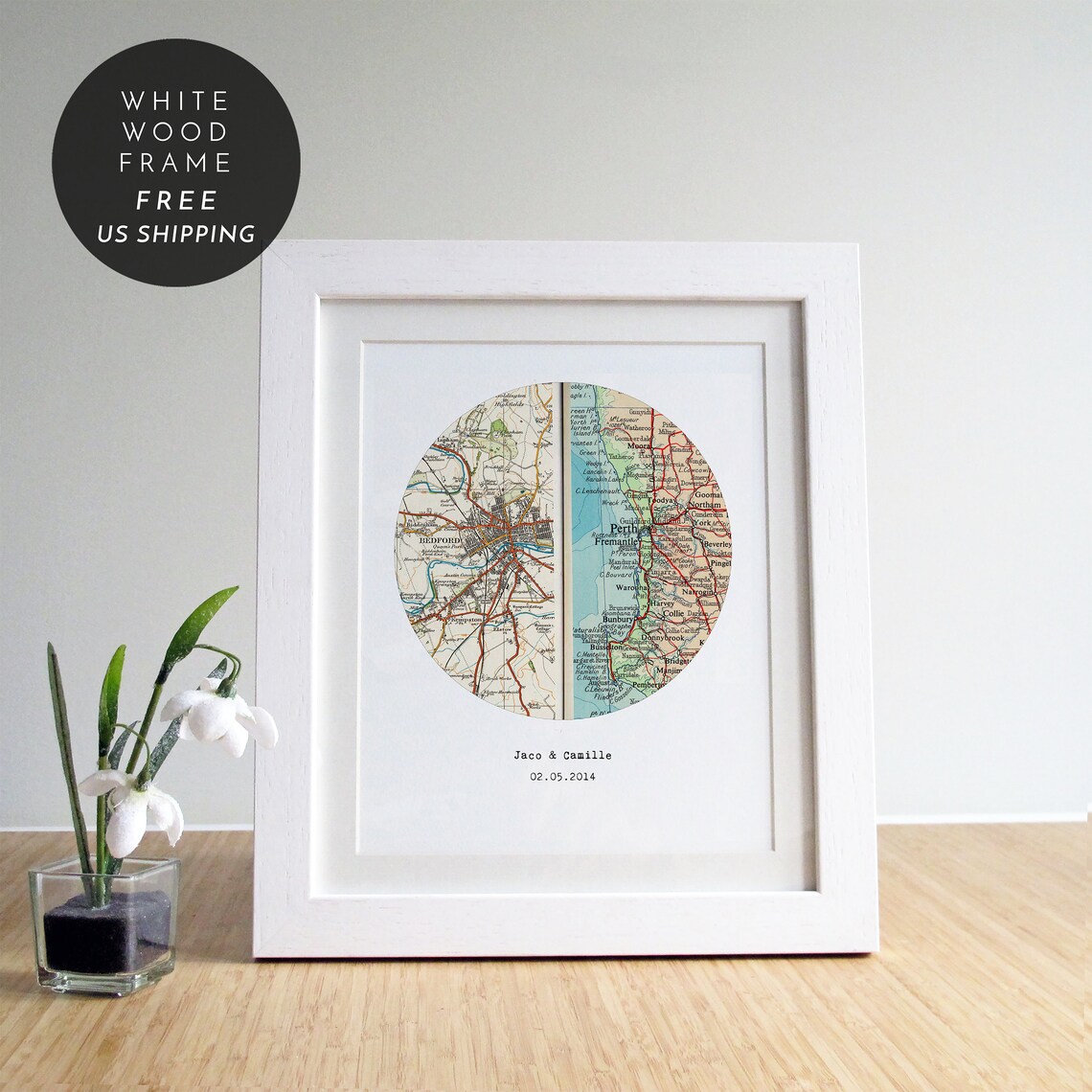 Personalized Map Framed Personalized Maps Gift Housewarming - Etsy