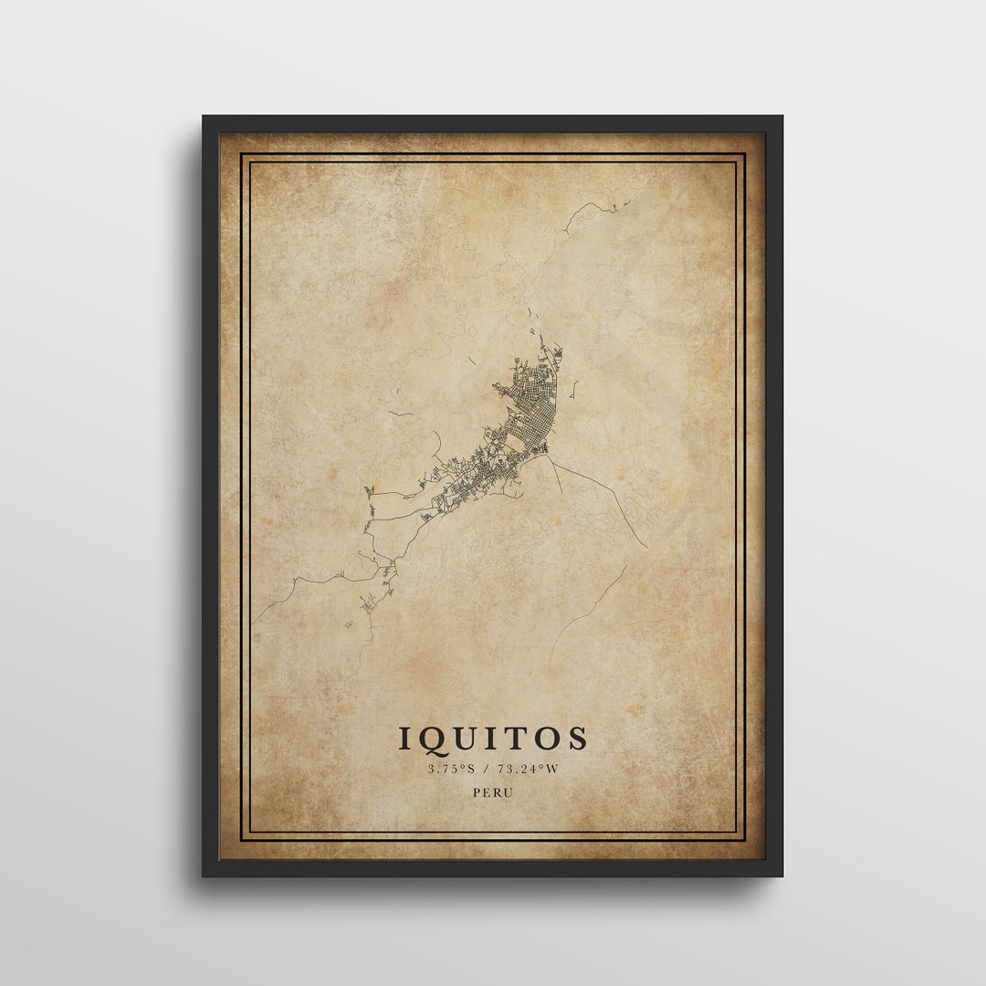 Iquitos Map Peru Iquitos Map Print Iquitos Map Art Iquitos - Etsy