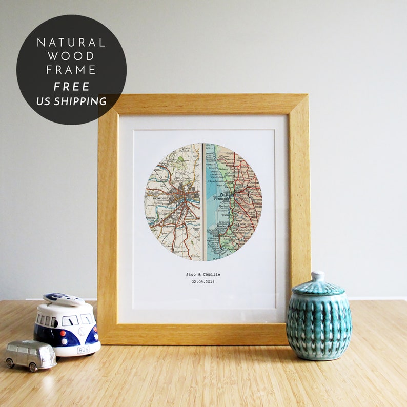 Personalized Map Framed Personalized Maps Gift Housewarming - Etsy