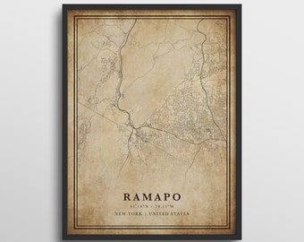 Ramapo Map Art - Etsy