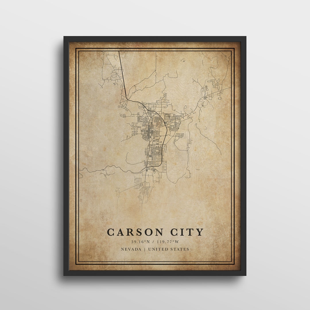 Carson City Map Nevada Carson City Map Print Carson City - Etsy