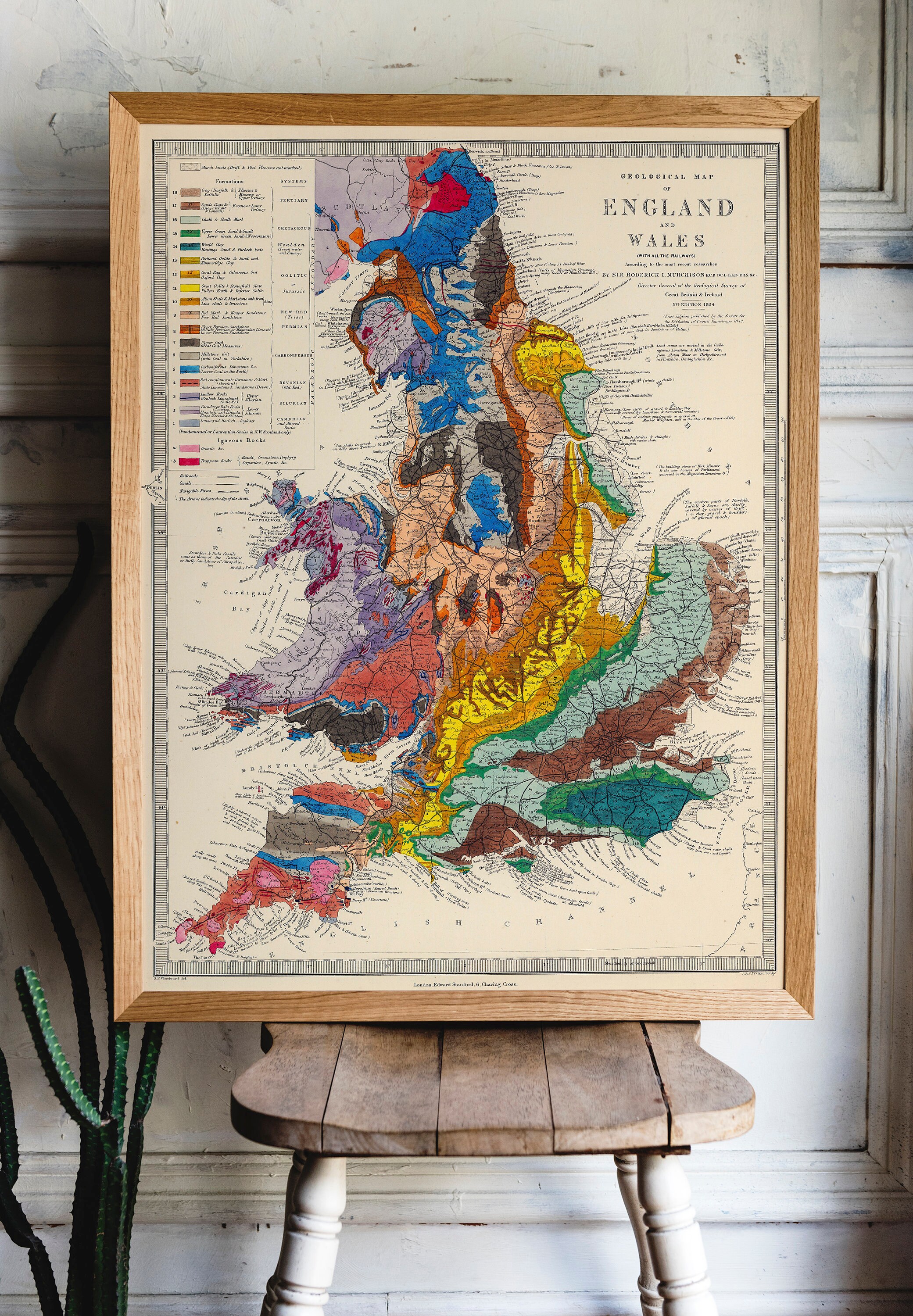 Geologic Map Geologic Map of England and Wales Old - Etsy Canada