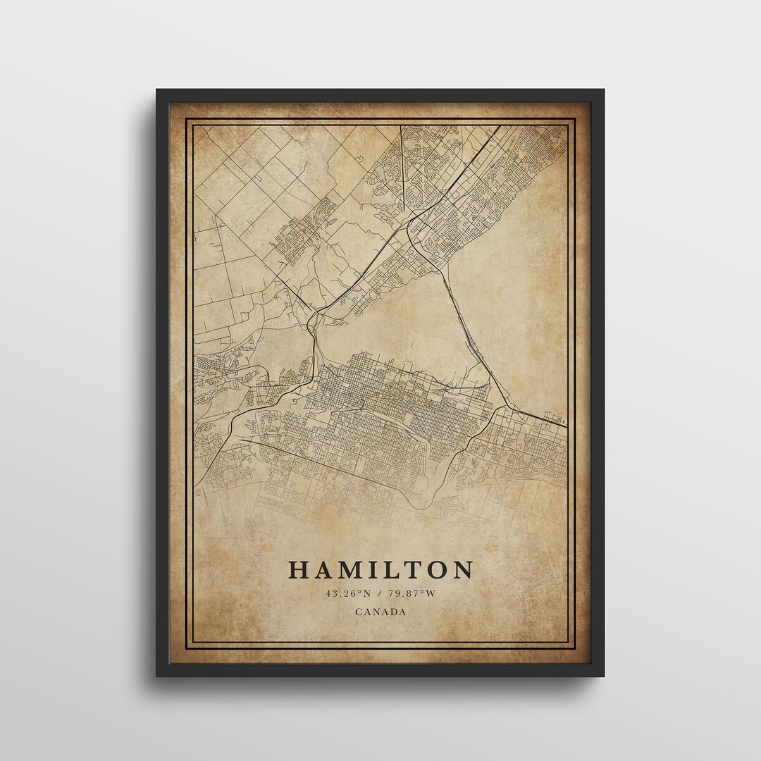 Hamilton Map Canada Hamilton Map Print Hamilton Map Art - Etsy