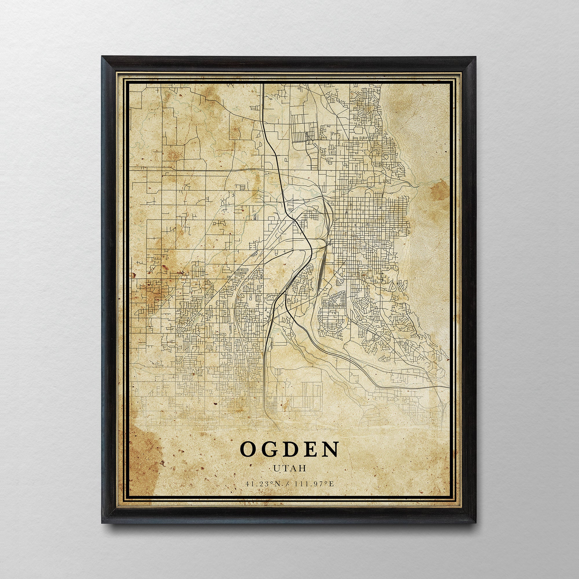 Vintage Ogden Map Utah Vintage style Map City Map Ogden | Etsy