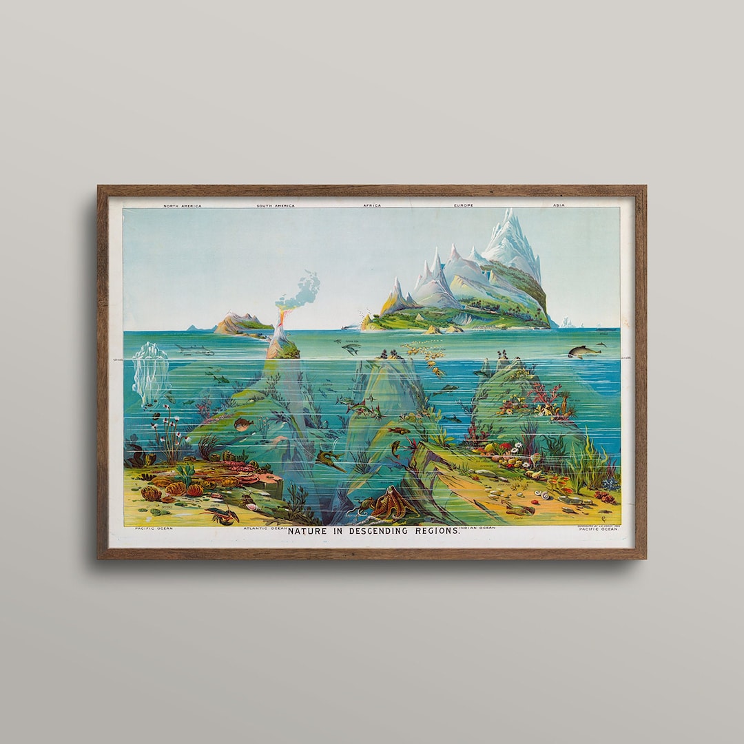 Ocean Chart Print: Vintage Antique Style (19th Century Map) - Etsy