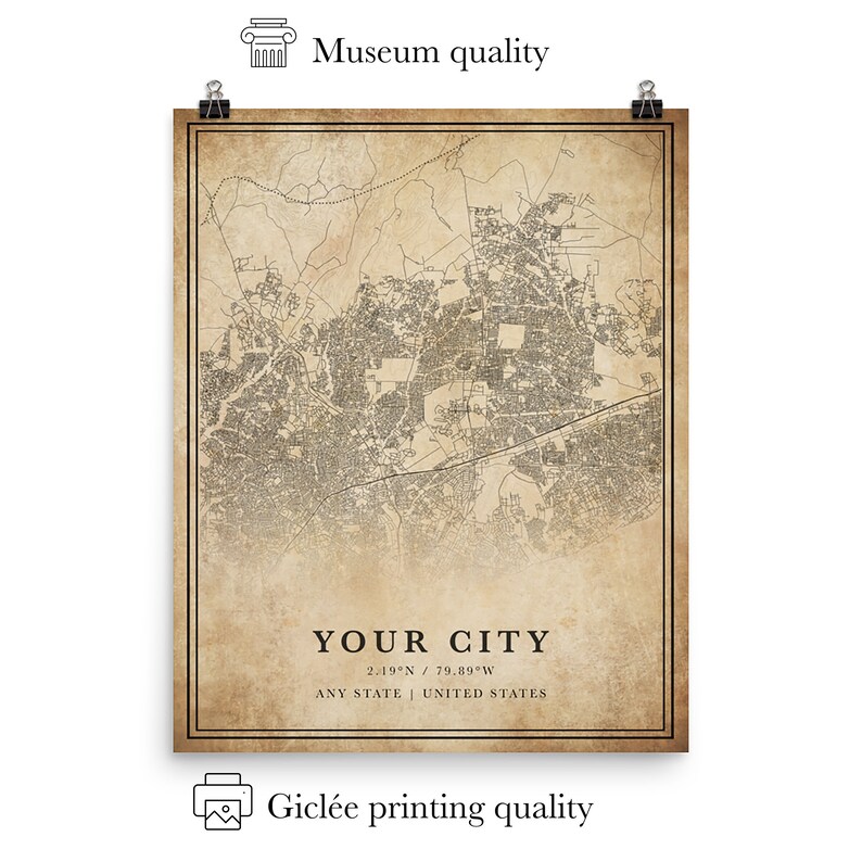 Custom City Maps Set of Three Personalized Maps Canvas Map - Etsy