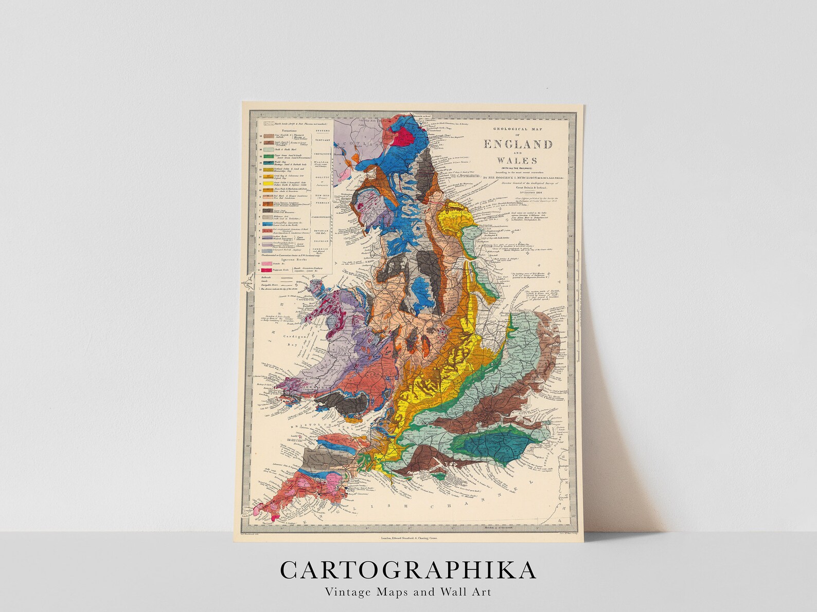 Geologic Map, Geologic Map of England and Wales, Old Geological Map ...