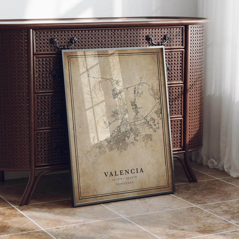Valencia Map Print: Vintage City Wall Art (canvas or Poster) - Etsy