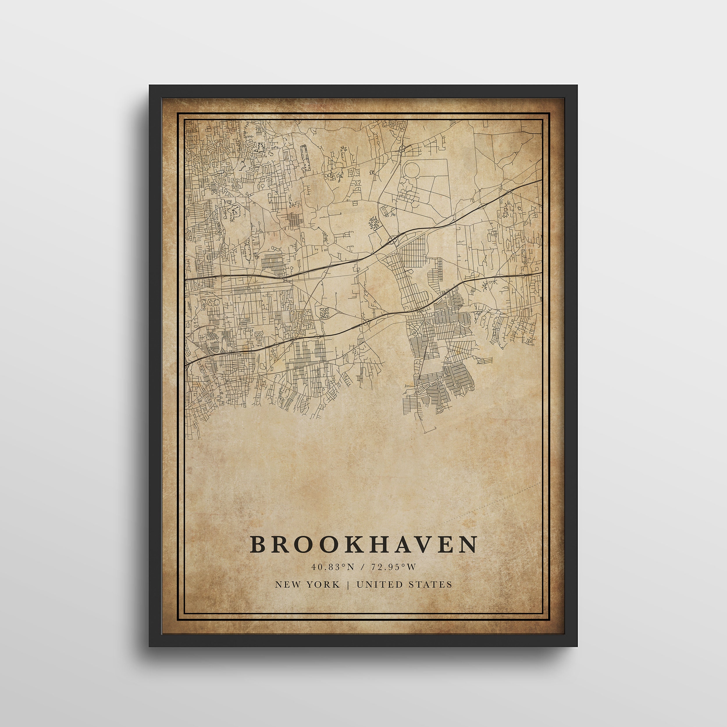 Brookhaven Map New York Brookhaven Map Print Brookhaven - Etsy