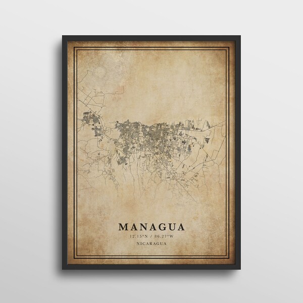 Vintage Managua Map - Etsy