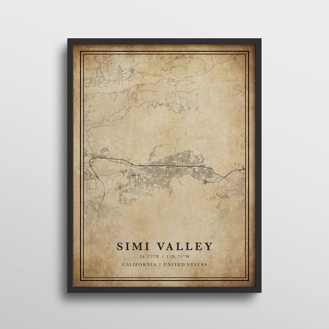 Simi Valley Map California Simi Valley Map Print Simi - Etsy