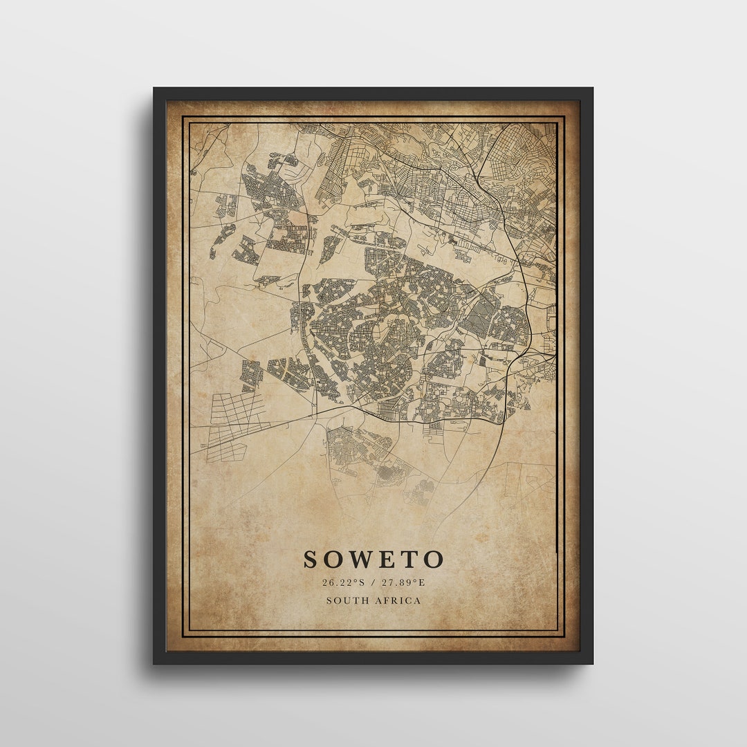 Soweto Map South Africa Soweto Map Print Soweto Map Art - Etsy