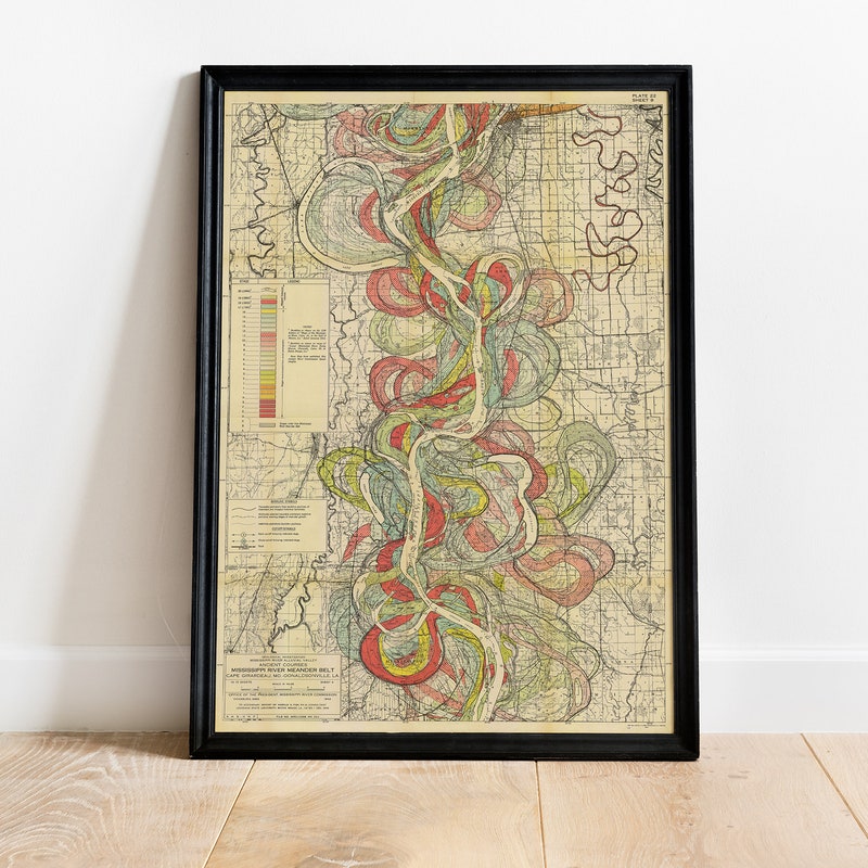 Harold Fisk Map - Etsy