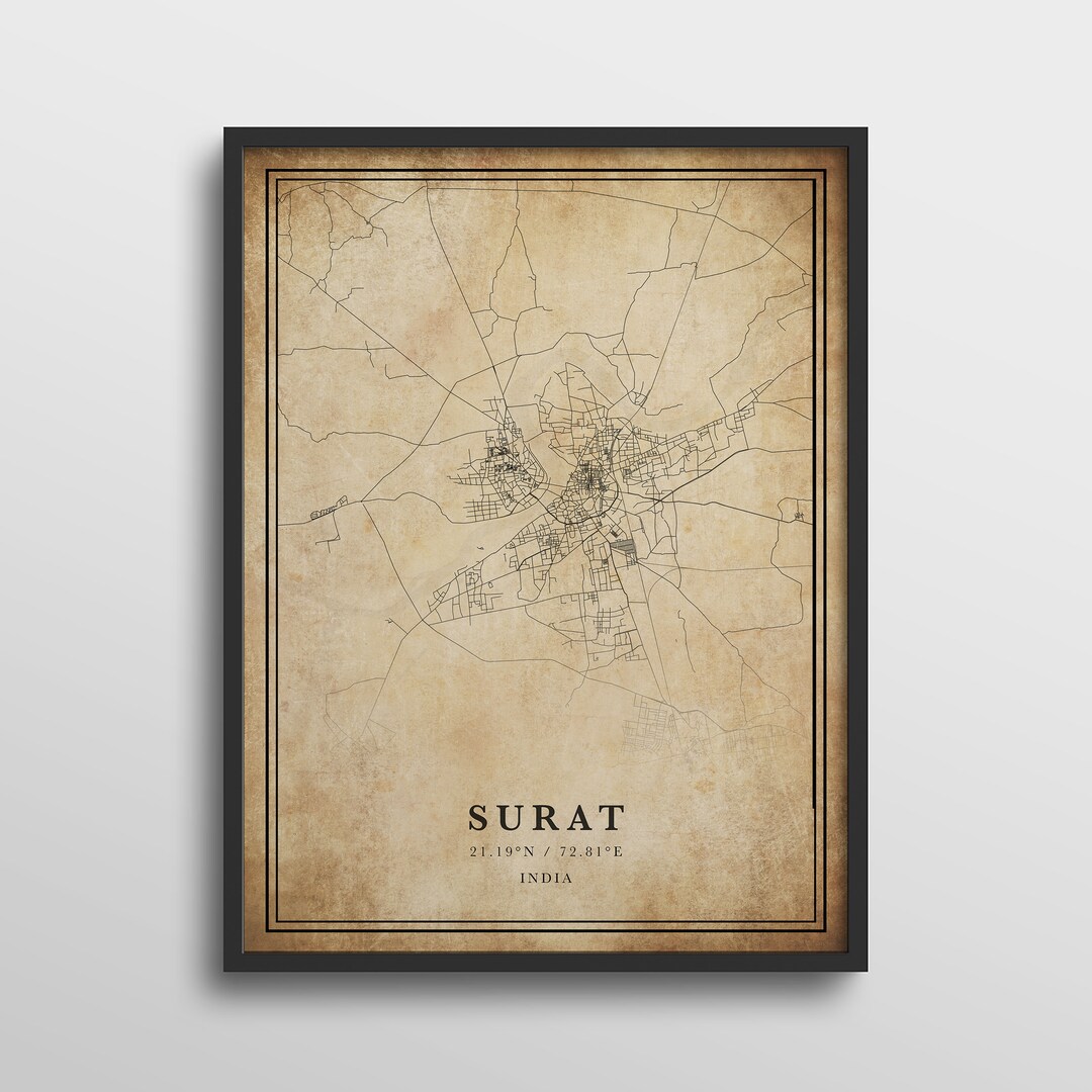 Surat Map India Surat Map Print Surat Map Art Surat Gift - Etsy UK