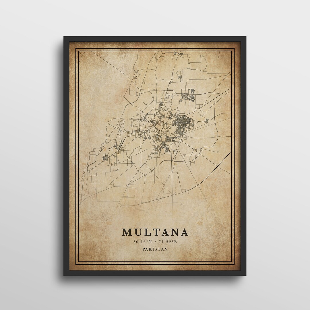 Multana Map Pakistan Multana Map Print Multana Map Art - Etsy