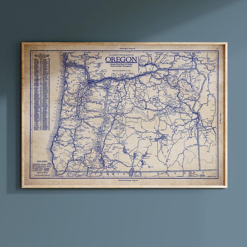 Historic Oregon Maps - Etsy