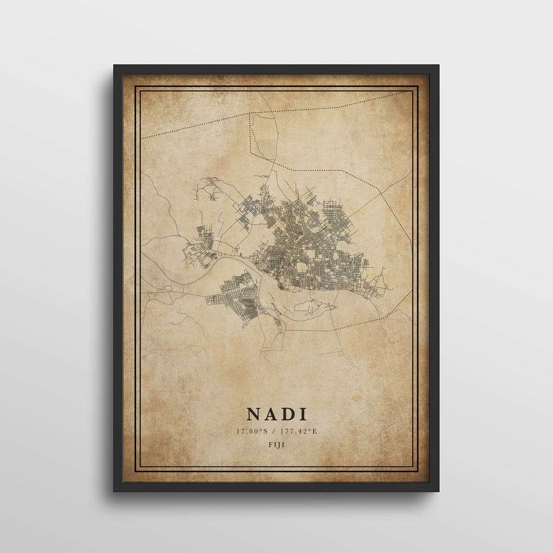 Nadi Map Fiji Nadi Map Print Nadi Map Art Nadi Gift Map - Etsy