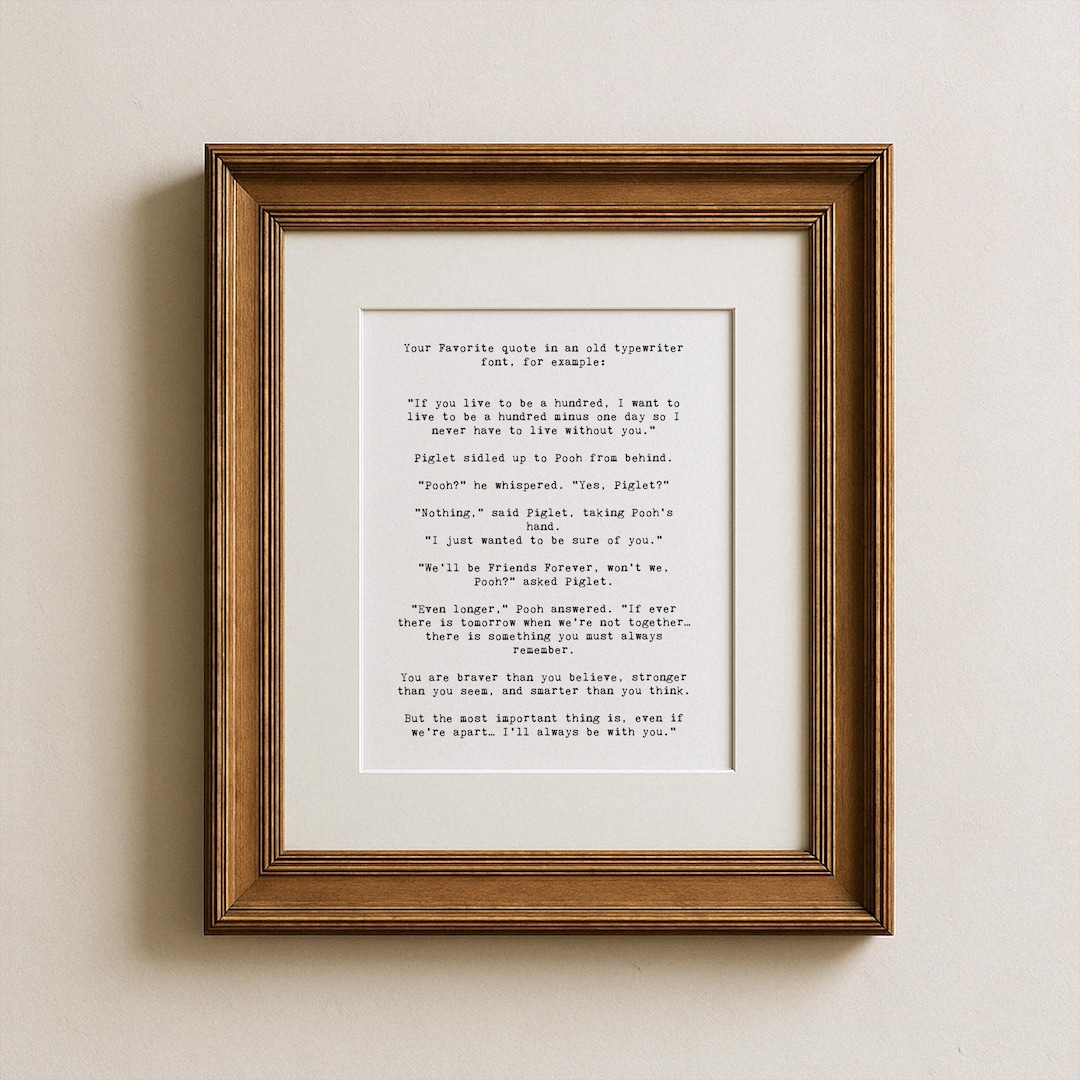 Custom Quote Print - Vintage Typewriter Font on Fine Art Paper - Etsy