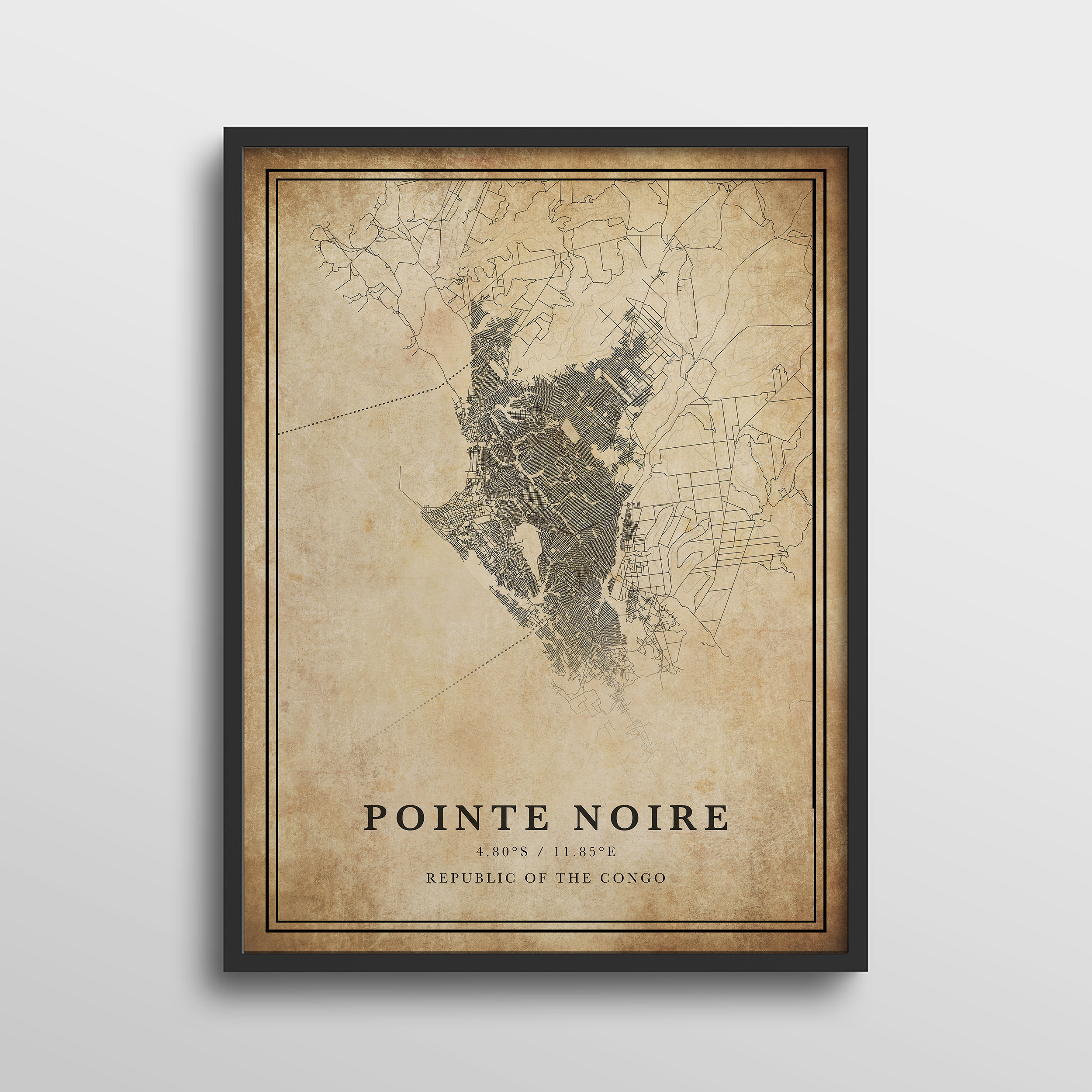 Pointe Noire Map Congo Pointe Noire Map Print Pointe Noire - Etsy Canada