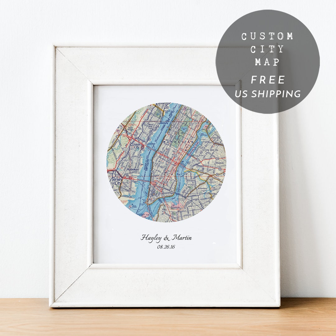 Circle Map Art, Map Circle, Circle Map Print, Personalize Map, City Map ...