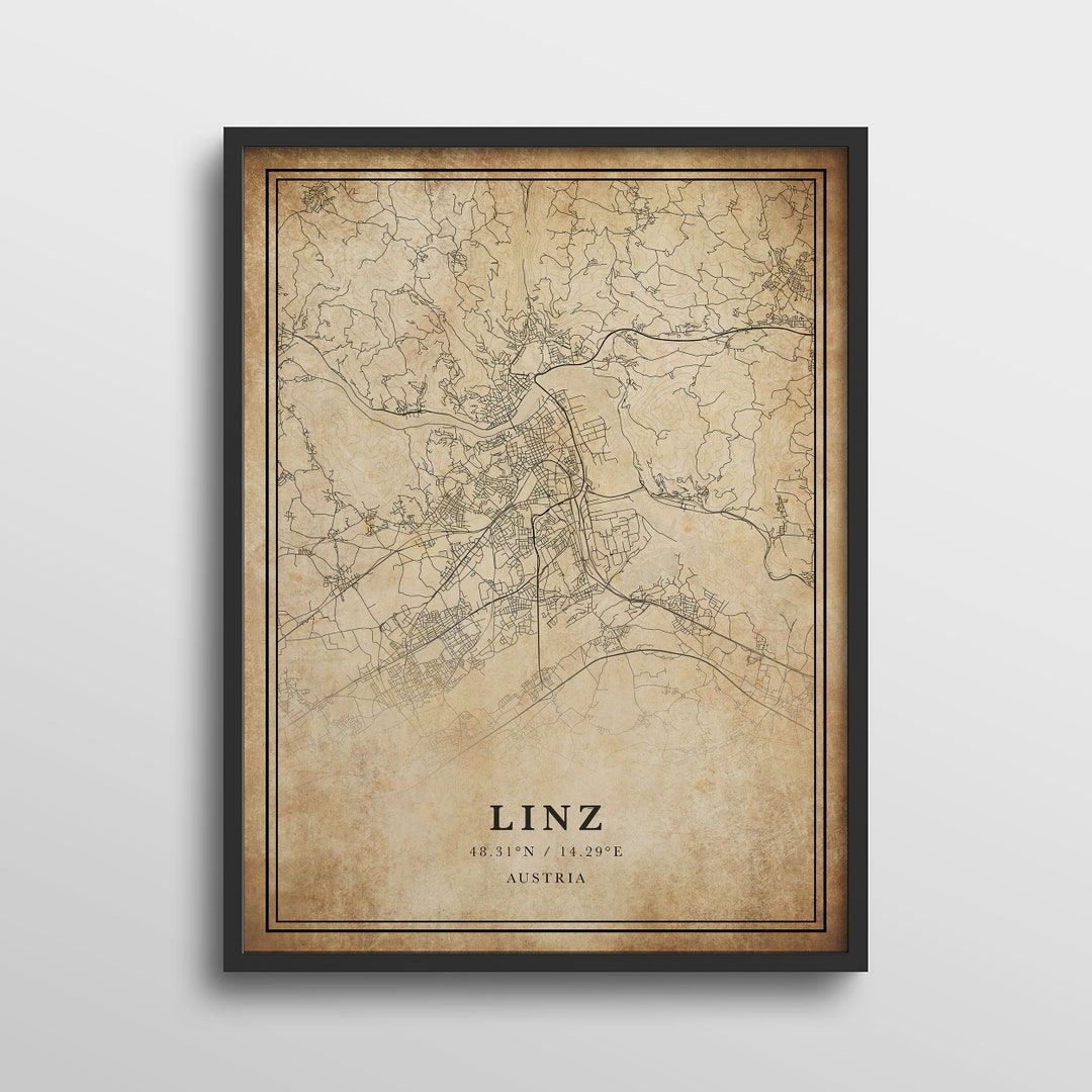 Linz Map Austria Linz Map Print Linz Map Art Linz Gift - Etsy