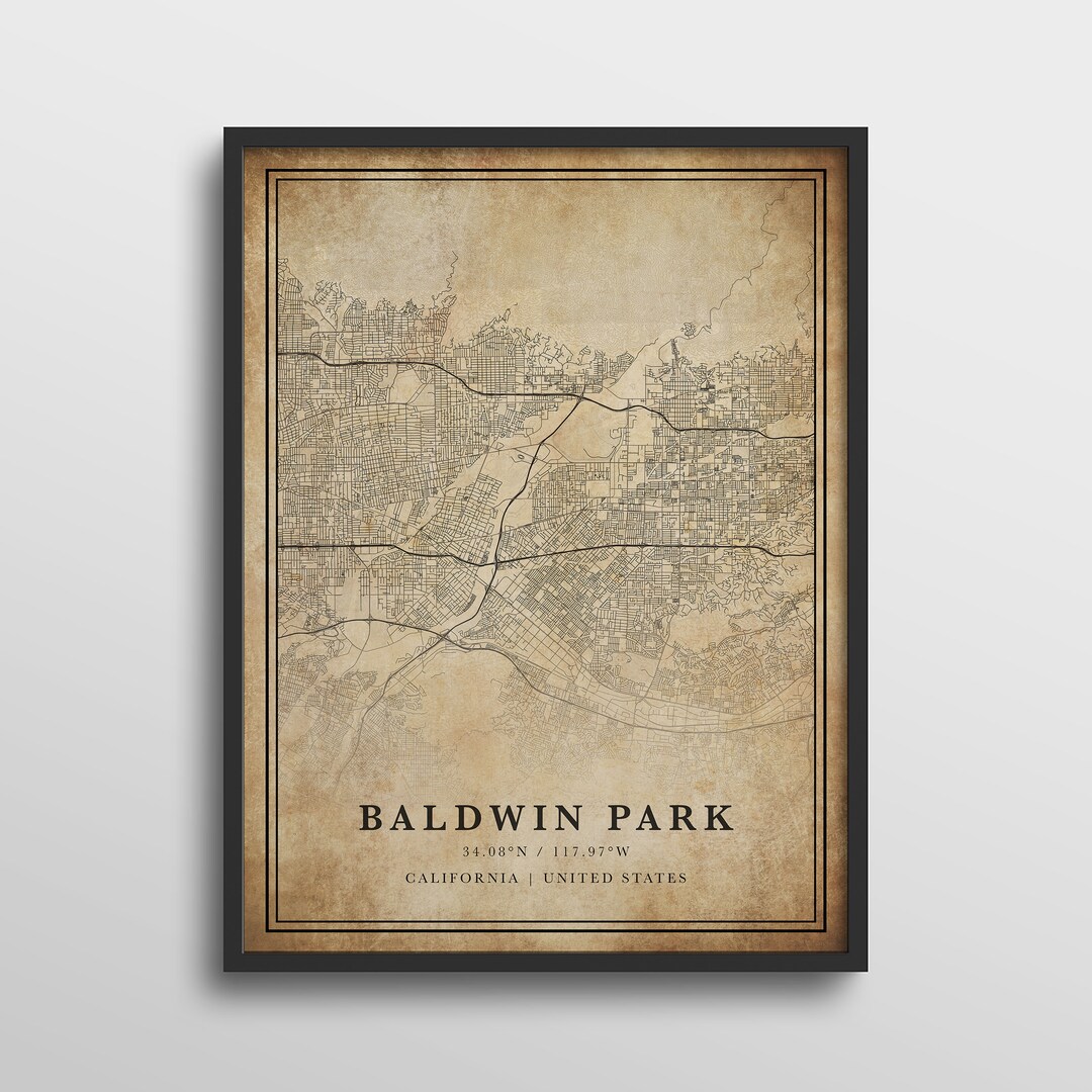 Baldwin Park Map California Baldwin Park Map Print Baldwin - Etsy