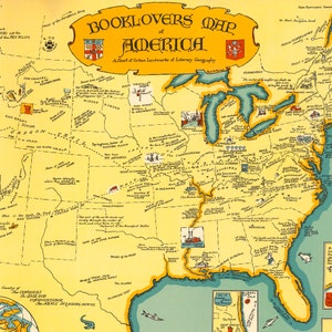 Vintage Map United States Book Lovers Map of America Book - Etsy