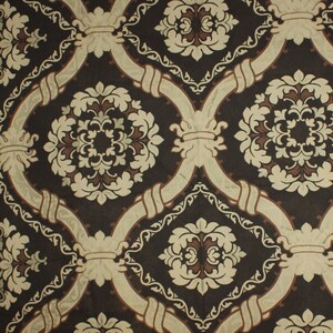 Vintage Mid Century Modern Dark Brown Fabric Medallion Pattern - Etsy