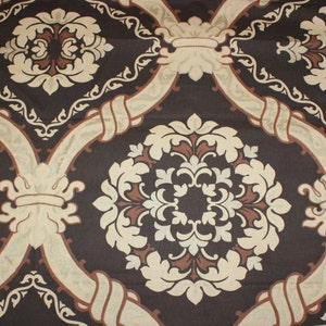 Vintage Mid Century Modern Dark Brown Fabric Medallion Pattern - Etsy