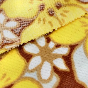 Cute Vintage Retro 70s Fabric: Brown Base With Colorful Floral Pattern ...