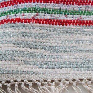 Nice Vintage Handwoven Colorful Striped Rag Rug Carpet Table Runner ...