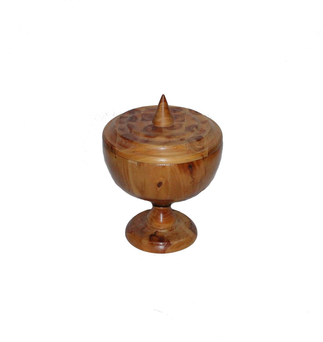 Vintage Storage Wooden Lidded Birch Bowl Box Container Storage Home ...