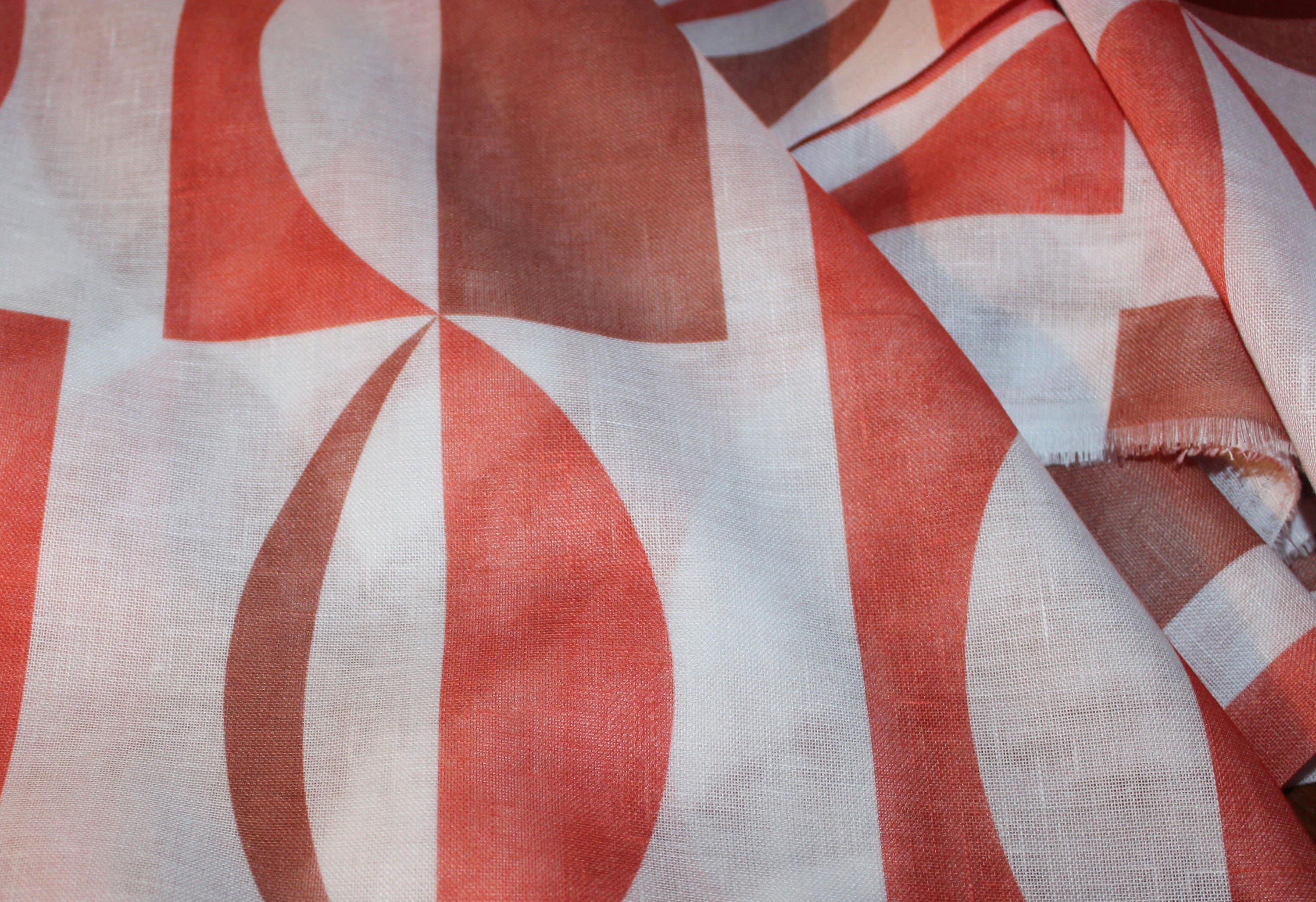 Fabulous Vintage White Fabric Geometric Pattern. Textile Craft | Etsy